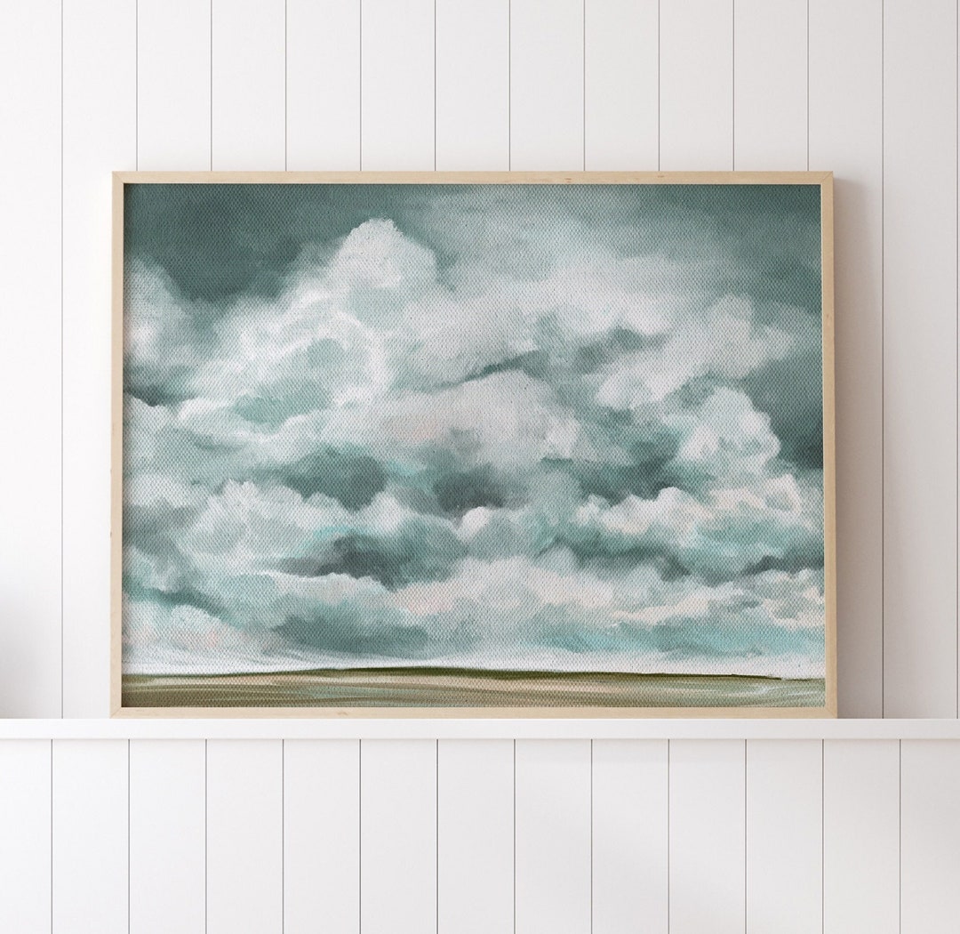 Cloud Print Cloud Printable Wall Art Cloudy Sky Painting - Etsy