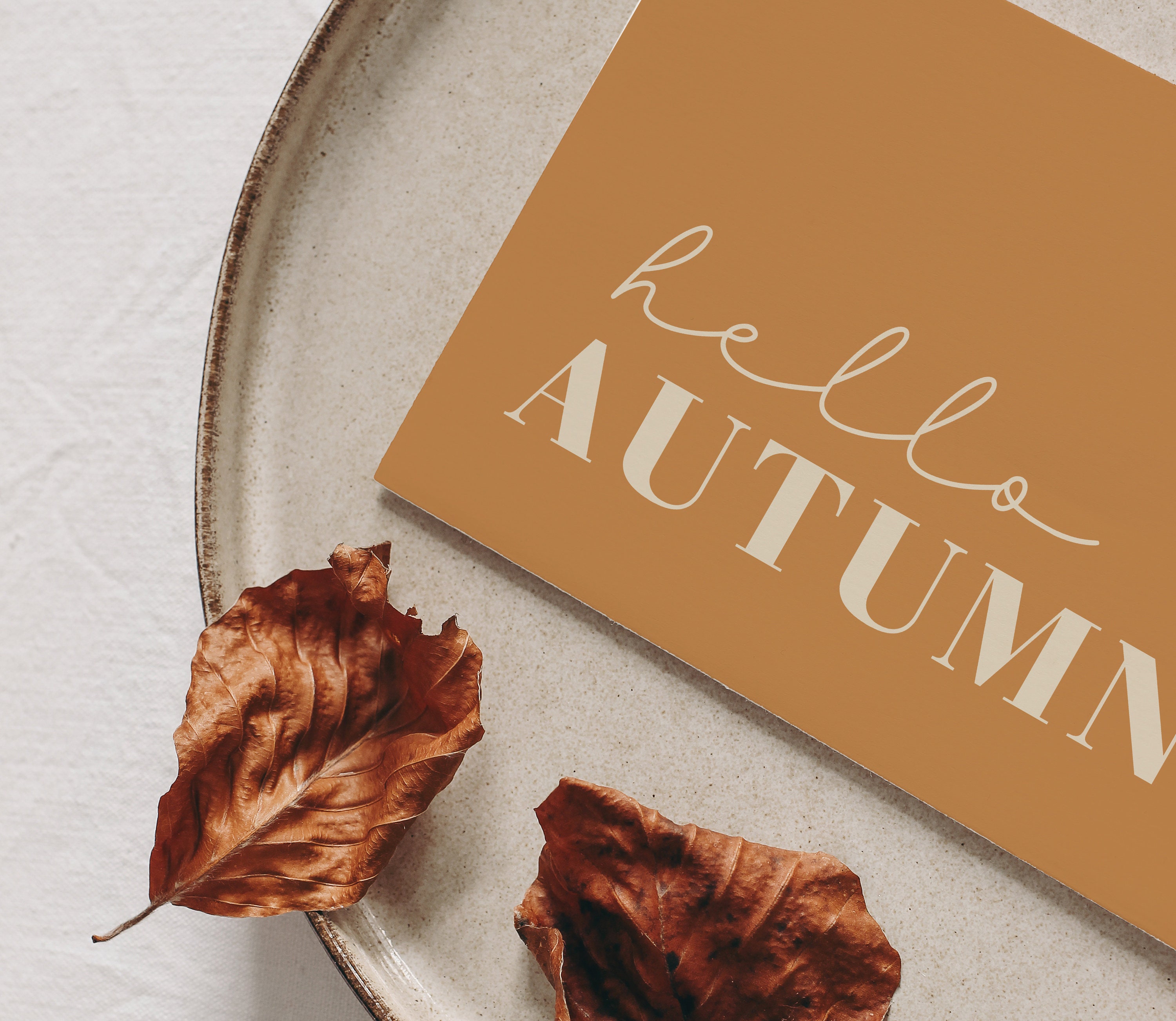 Hello Autumn Print, Fall Printable Wall Art, Orange Autumn Sign, Fall ...