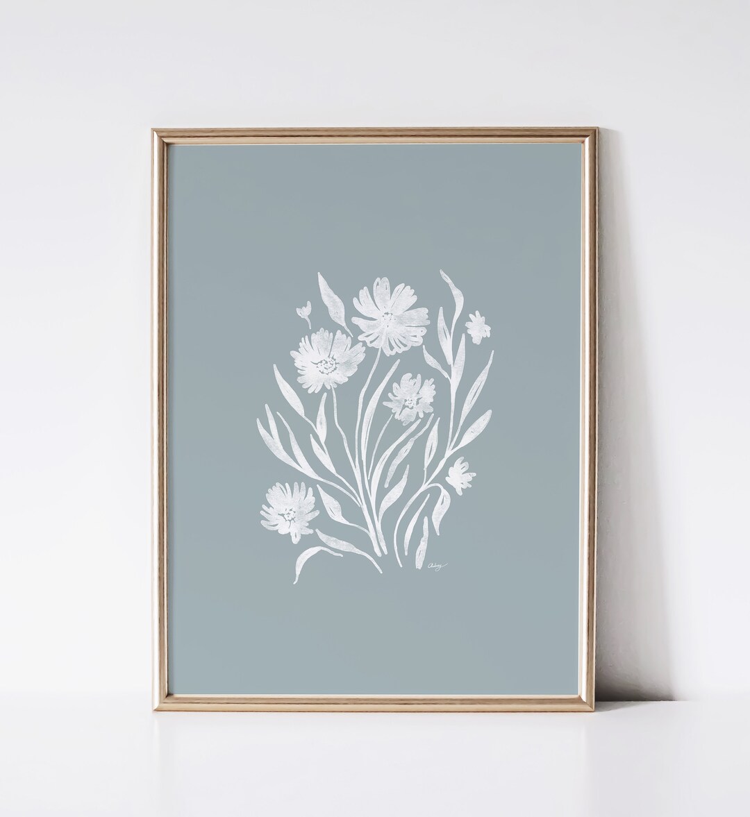 Muted Abstract Flower Print, Wildflower Printable Wall Art, French ...