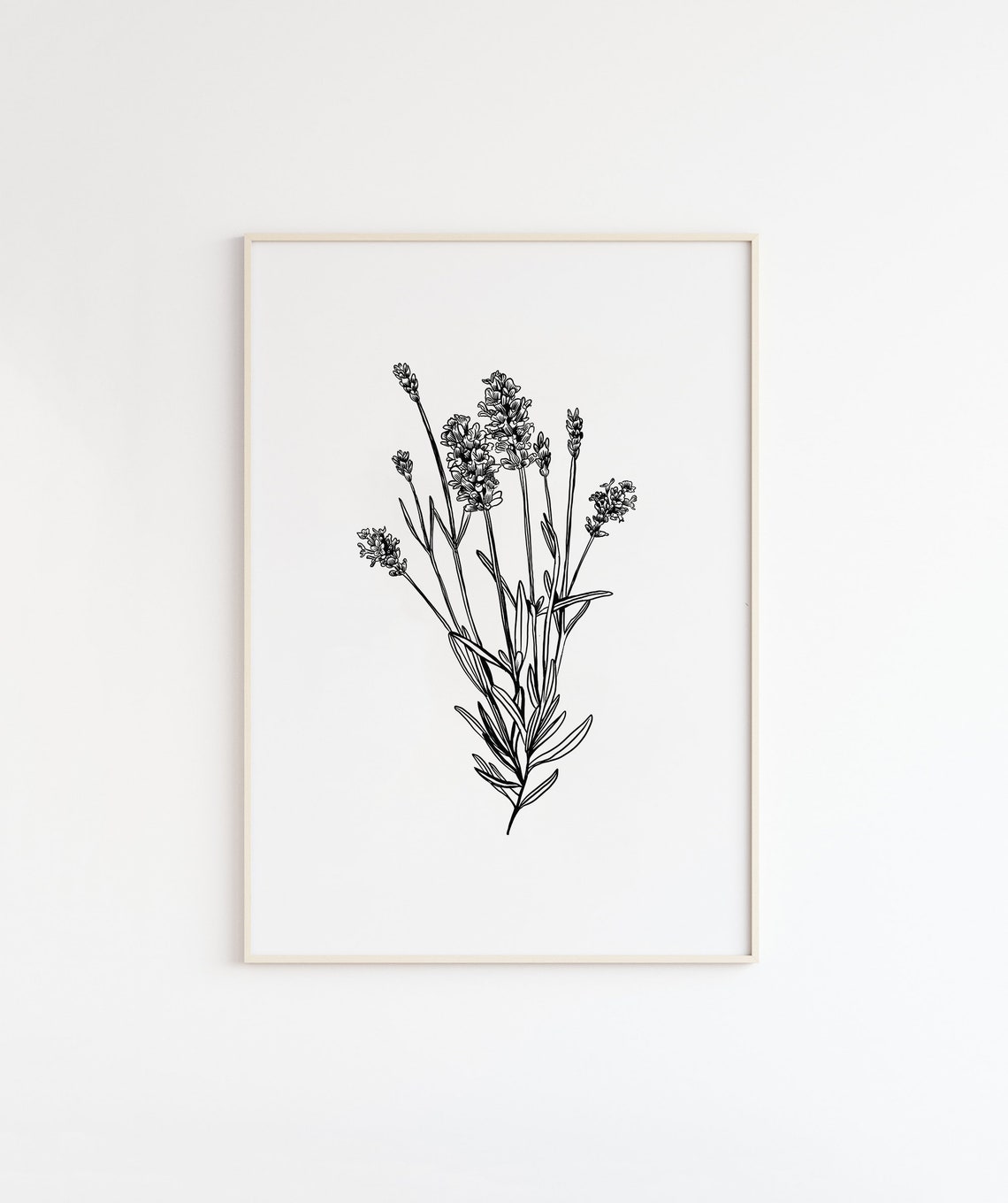 Lavender Line Art Print Lavender Printable Wall Art - Etsy