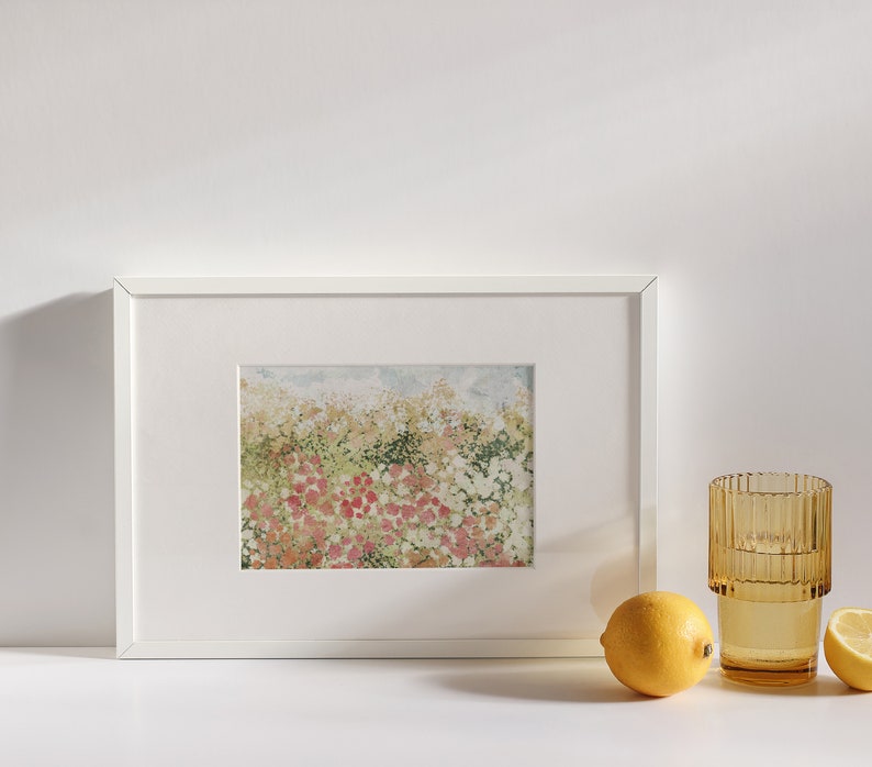 Floral Spring Printable Wall Art, Wildflower Landscape Print, Abstract ...