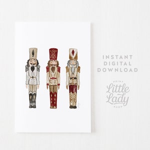Christmas Nutcrackers Print, Vintage Christmas Printable Wall Art ...