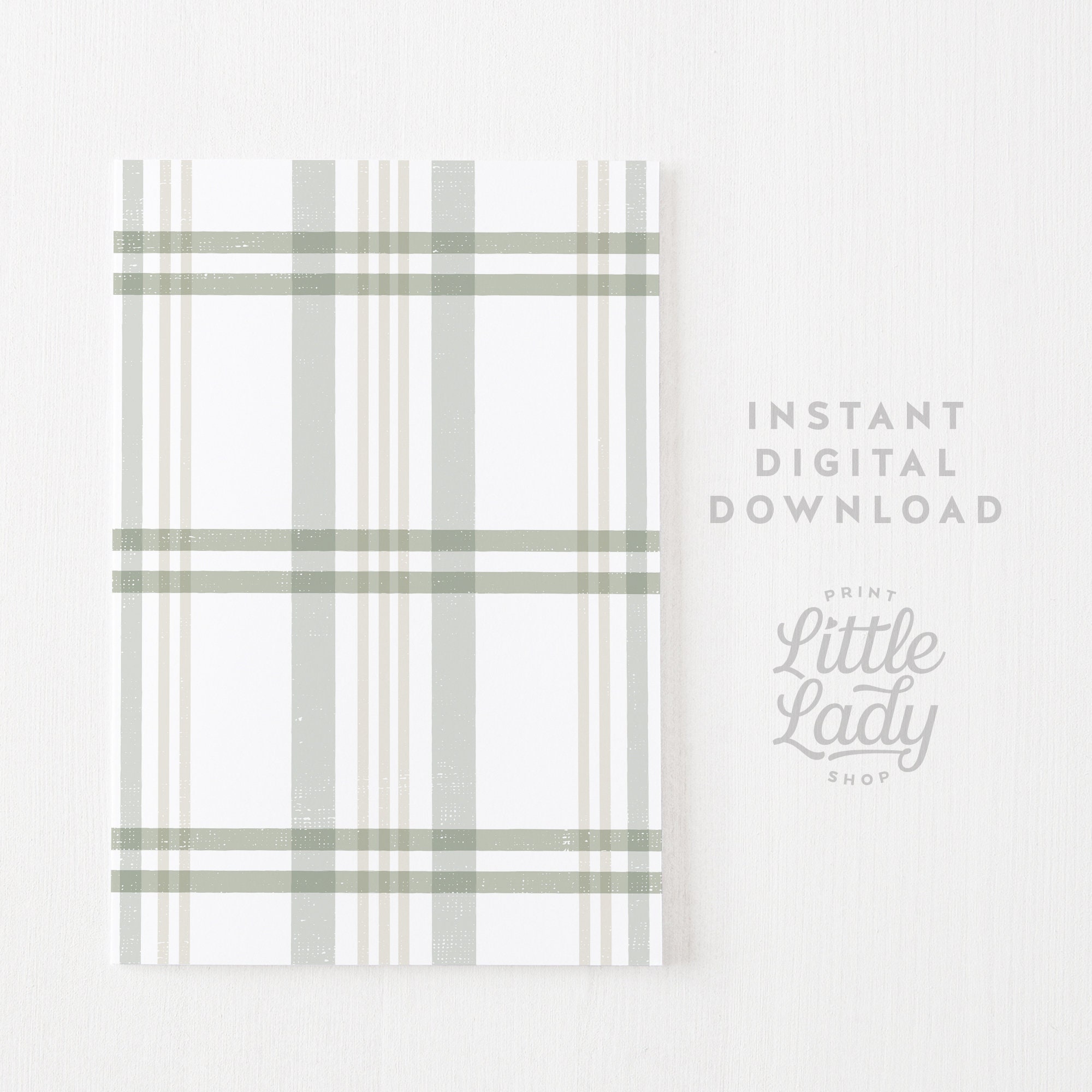 Green Plaid Winter Print, Winter Printable Wall Art, Modern Farmhouse ...
