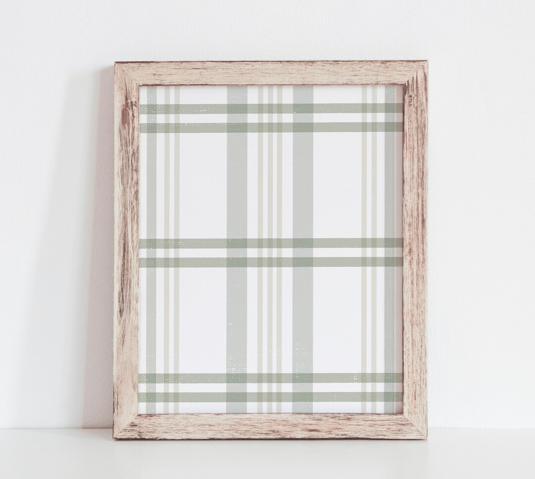 Green Plaid Winter Print, Winter Printable Wall Art, Modern Farmhouse ...