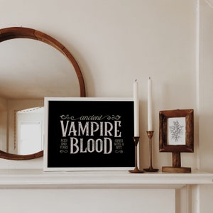 Vampire Blood Halloween Print, Printable Wall Art, Spooky Victorian ...
