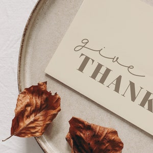 Give Thanks Print Thanksgiving Decor, Printable Wall Art, Beige ...