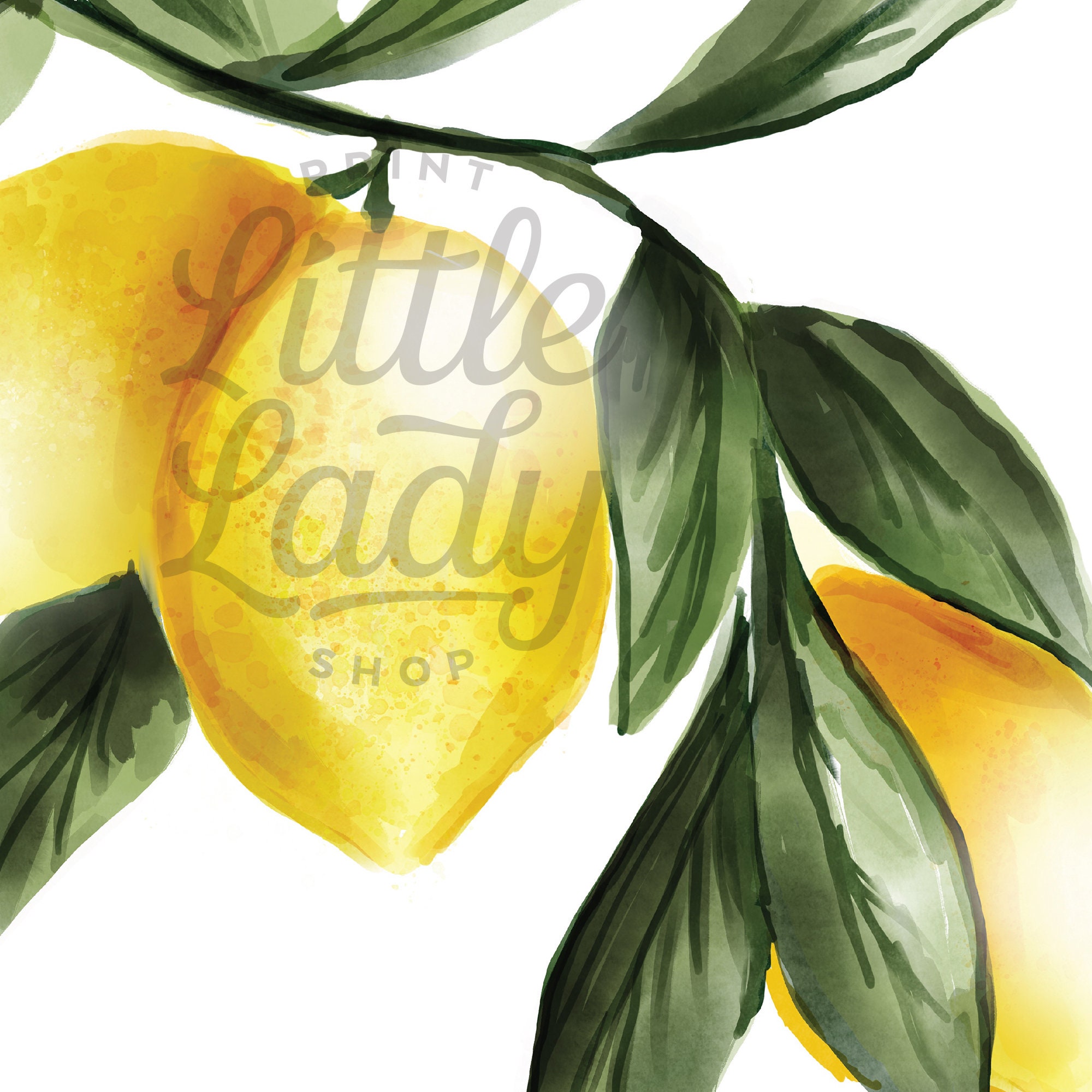 Lemon Print Kitchen Wall Art Printable Art Kitchen Decor - Etsy