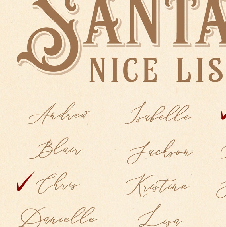 Custom Christmas Printable Santa's Nice List - Etsy Canada