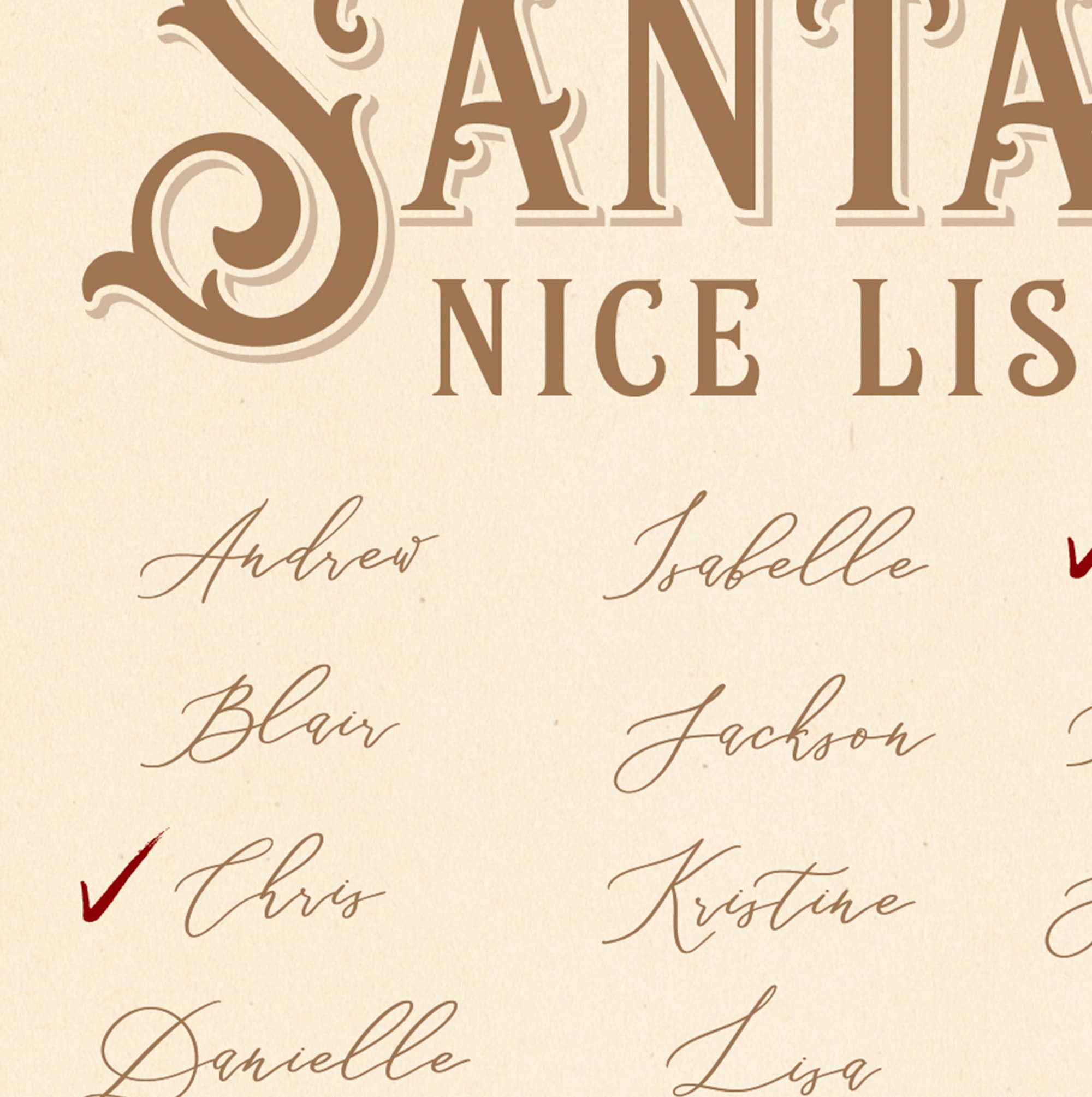 Custom Christmas Printable Santa's Nice List - Etsy Canada