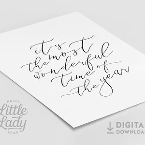 Christmas Decor, Its the Most Wonderful Time of the Year Print ...