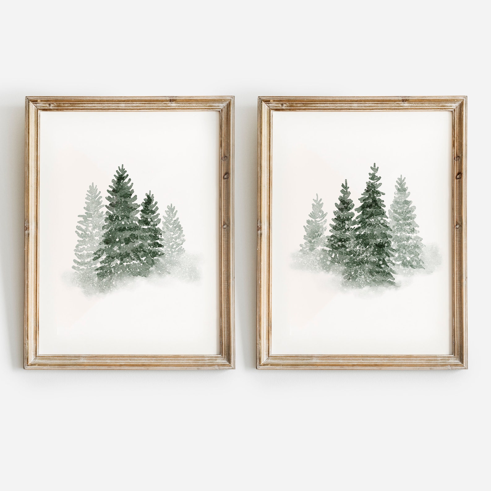 Christmas Tree Print Christmas Printable Art Snowy Winter - Etsy