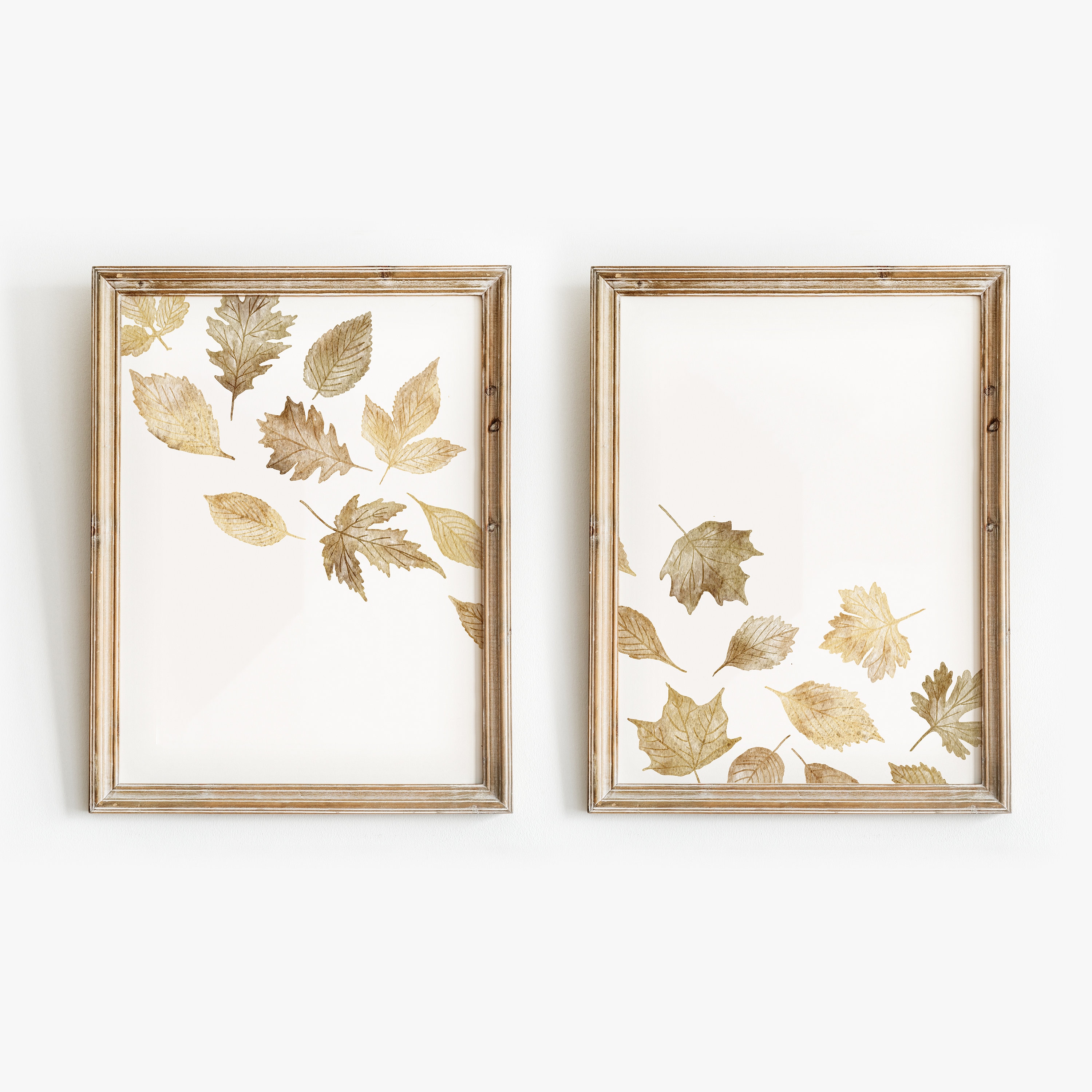 Fall Leaves Prints Set of 2 Watercolour Leaves Fall Printable - Etsy