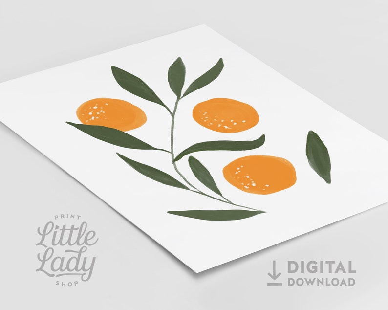 Orange Branch Printable Wall Art Large Instant Download - Etsy