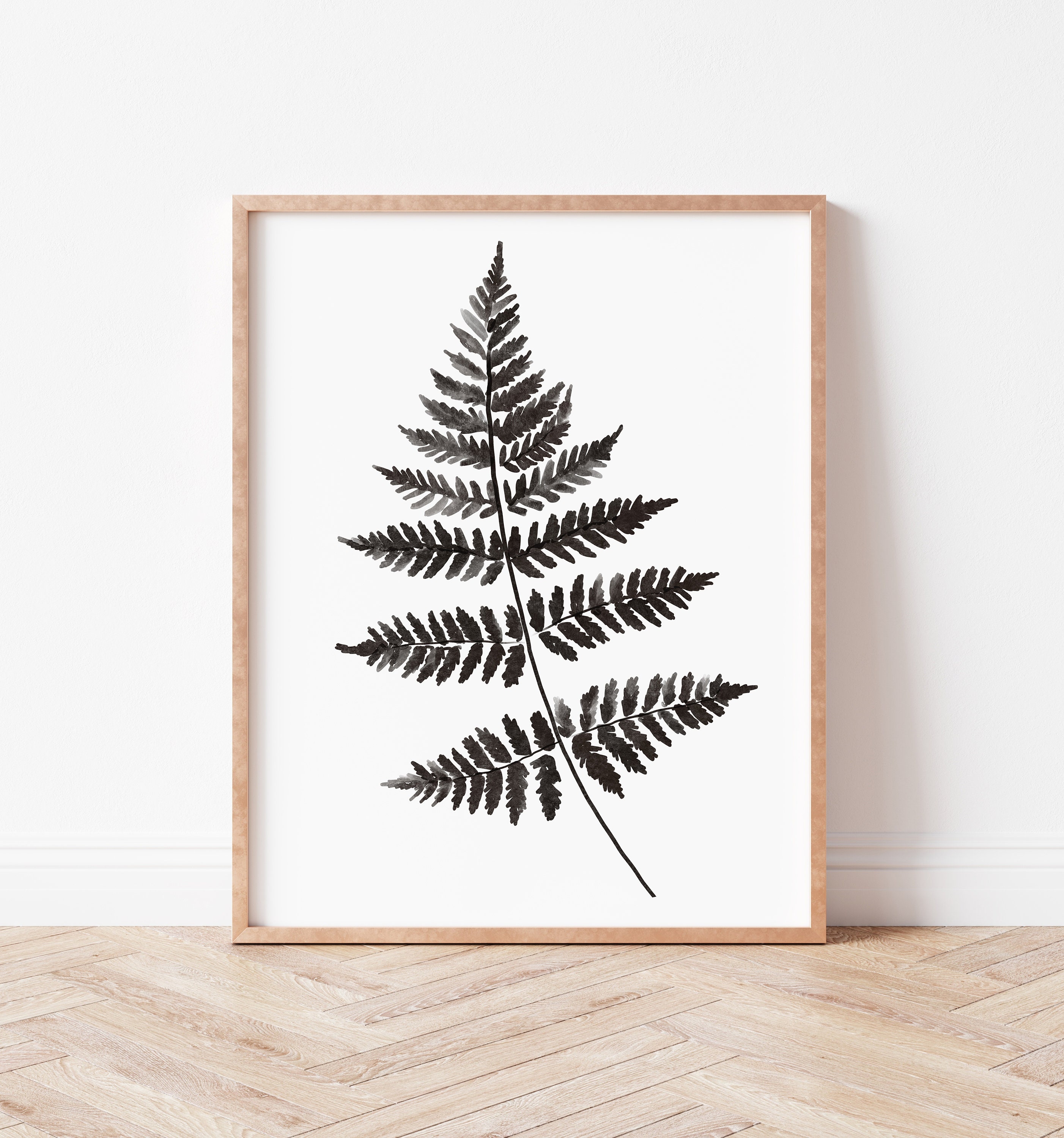 Black Fern Print, Fern Leaf Print, Printable Wall Art, Botanical Print ...
