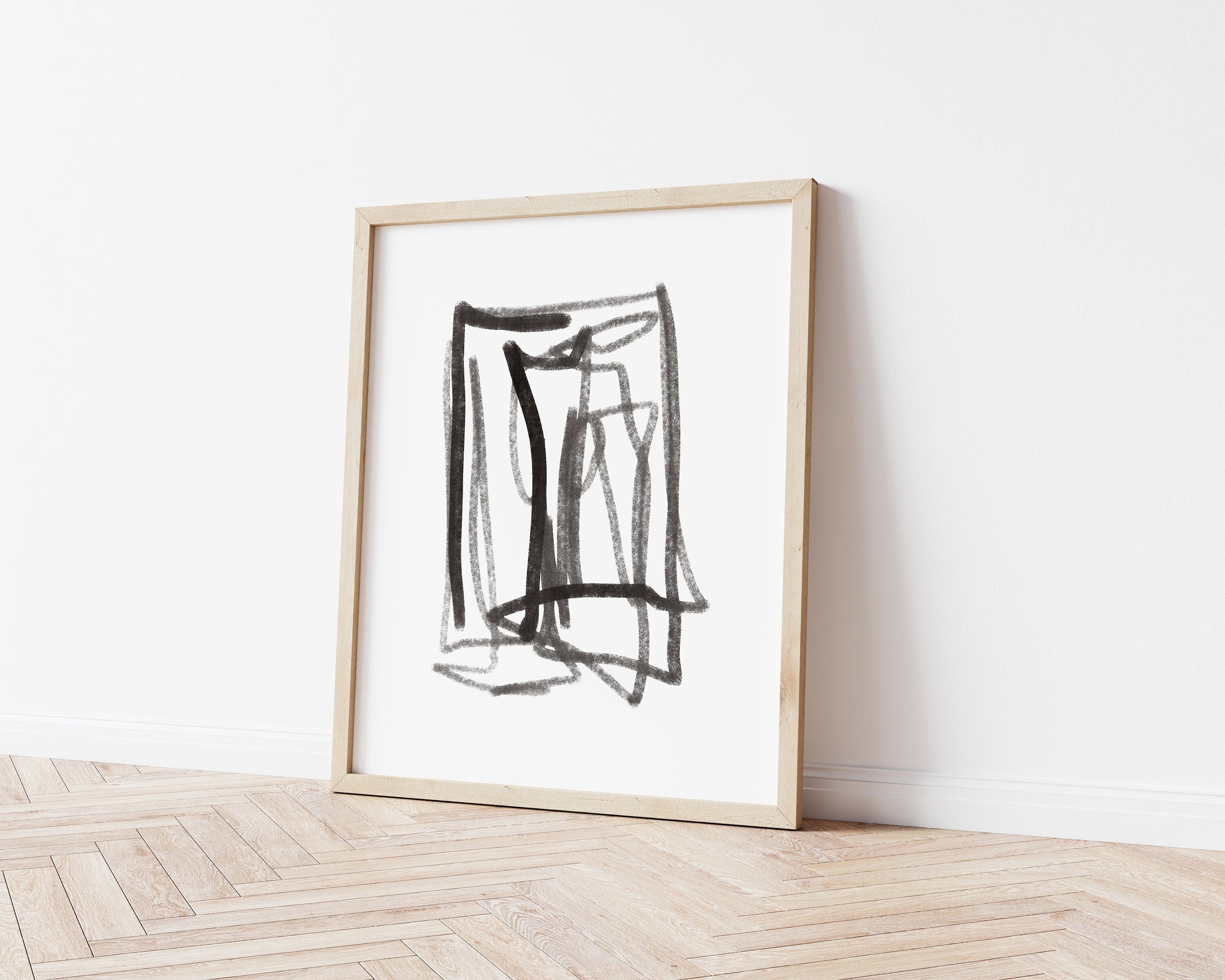 Line Drawing Line Art Abstract Art Print Black and White | Etsy