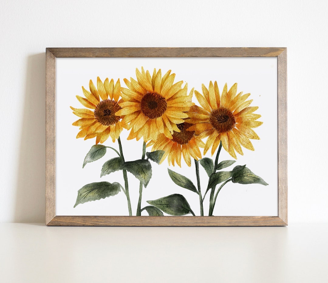 Sunflower Print, Fall Print, Fall Wall Art, Printable Wall Art ...