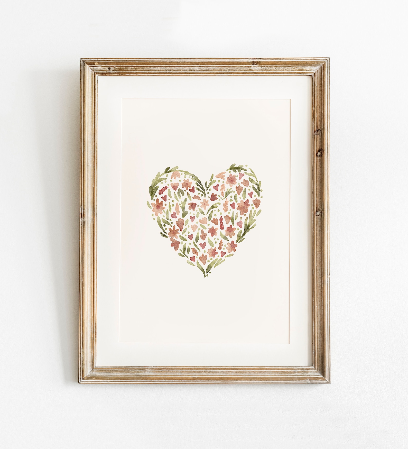 Flower Heart Print, Valentines Day Printable Wall Art, Floral ...