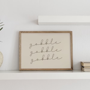 Gobble Thanksgiving Print, Autumn Printable Wall Art, Funny Turkey ...