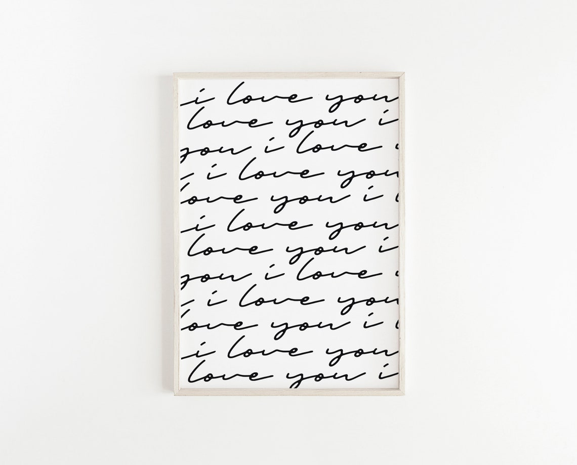 Printable Wall Art I Love You Print Bedroom Decor Nursery | Etsy