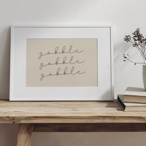 Gobble Thanksgiving Print, Autumn Printable Wall Art, Funny Turkey ...