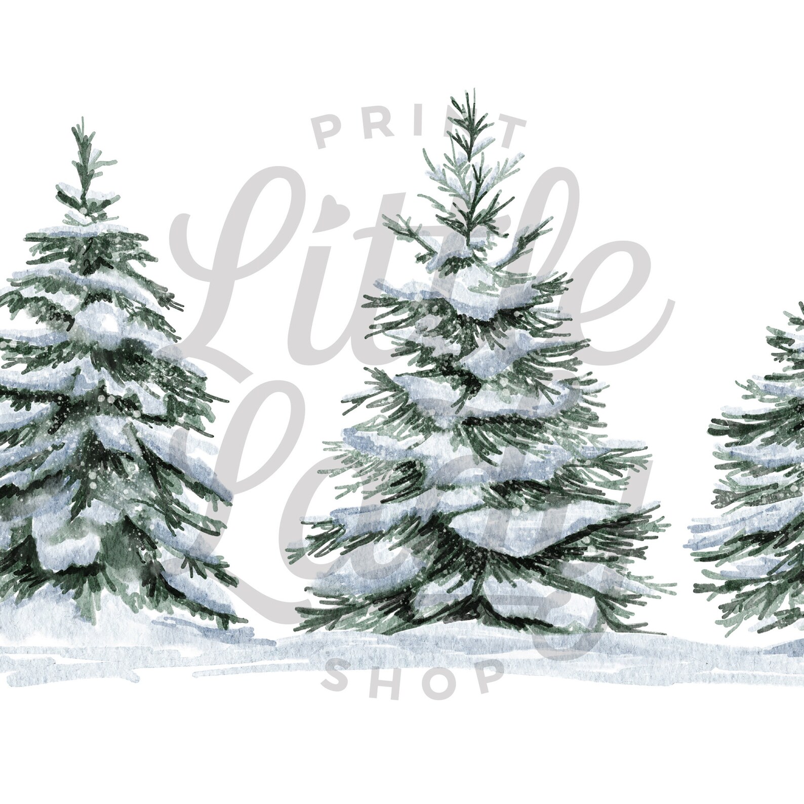 Snowy Trees Winter Print, Winter Printable Wall Art, Winter Landscape ...
