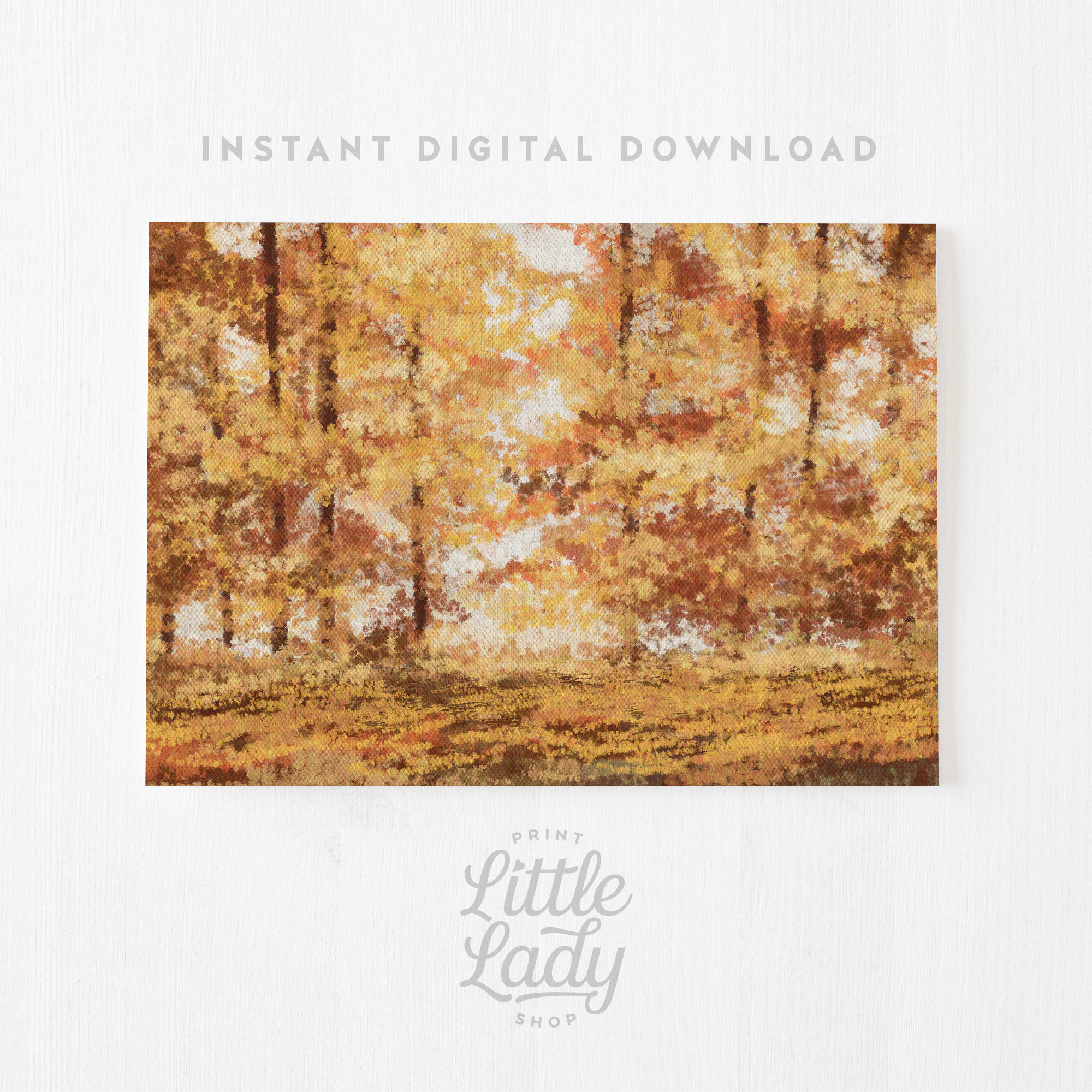 Fall Landscape Print, Fall Forest Landscape Printable Wall Art, Fall ...
