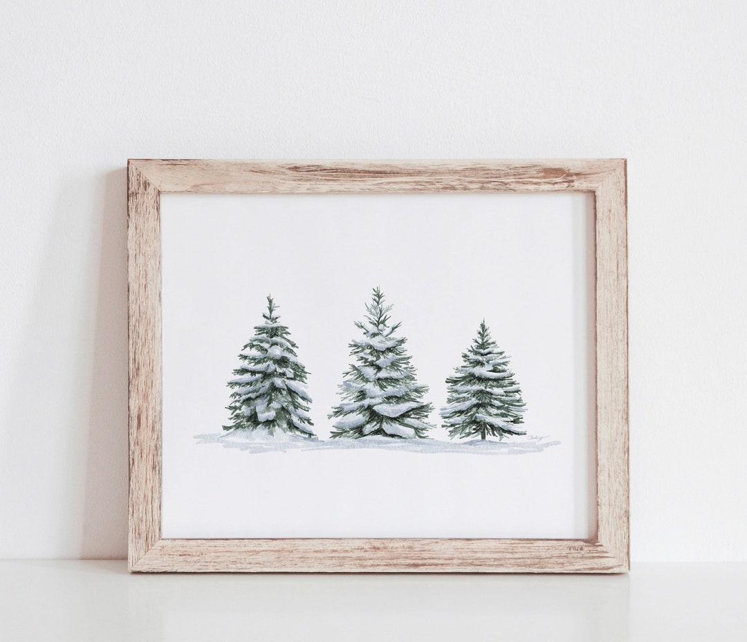 Snowy Trees Winter Print, Winter Printable Wall Art, Winter Landscape ...