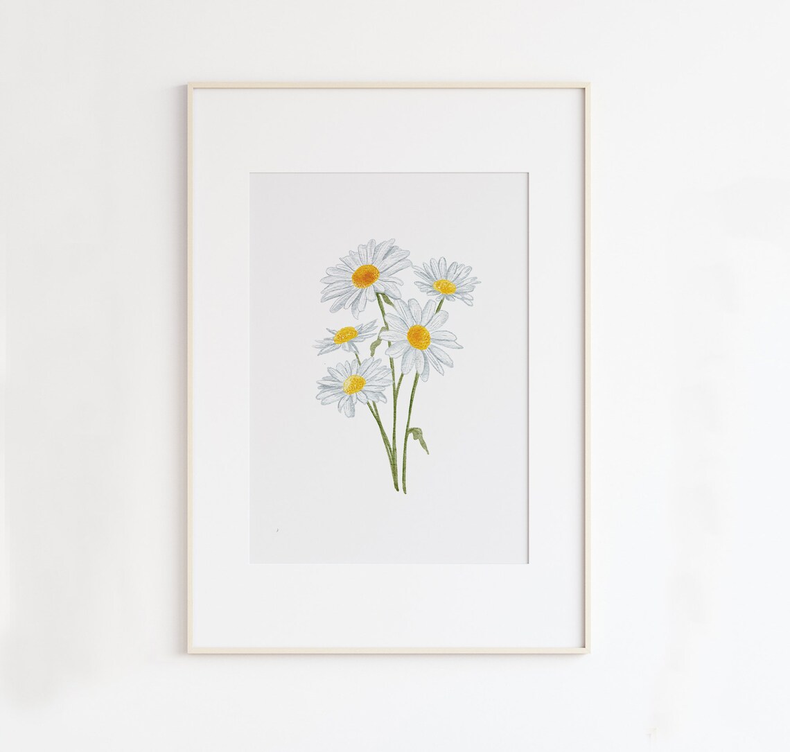 Daisy Print, Daisy Printable Wall Art, Daisy Wall Art, Flower Poster ...