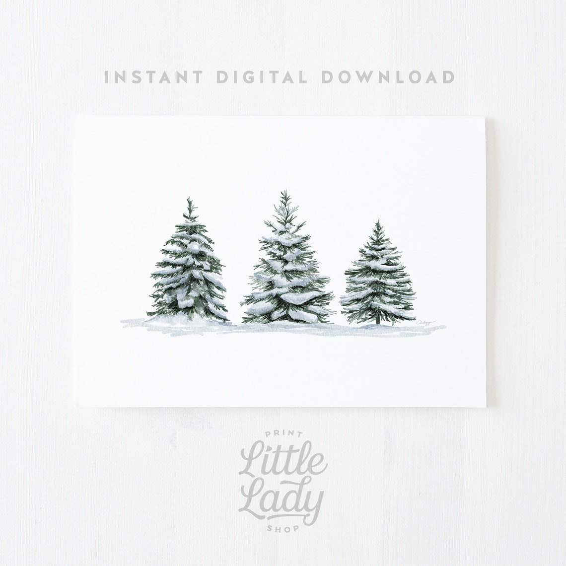 Snowy Trees Winter Print Winter Printable Wall Art Winter - Etsy Canada