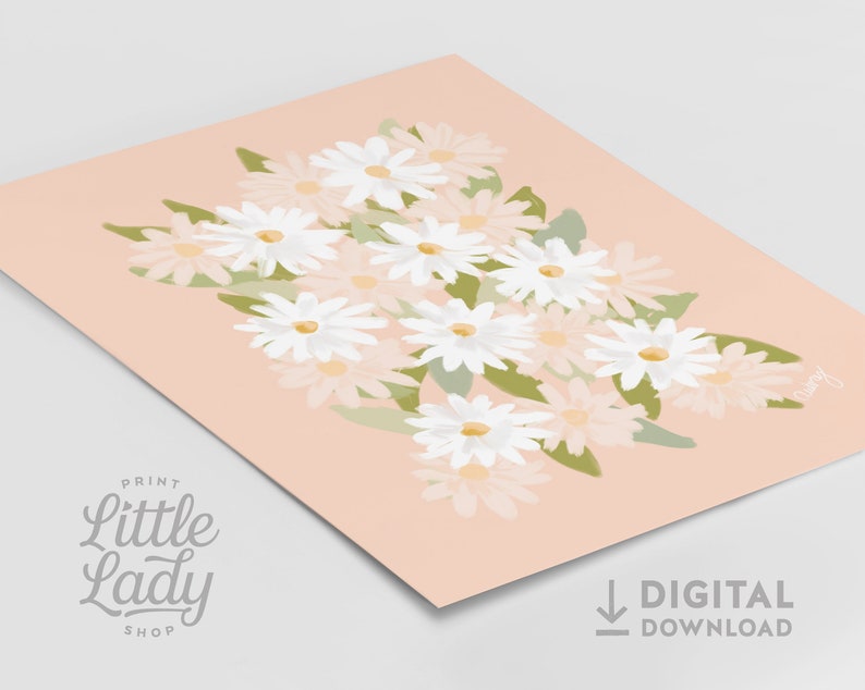 Daisy Flower Print Flower Printable Daisy Painting - Etsy