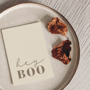 Hey Boo Halloween Print, Neutral Fall Printable Wall Art, Funny ...
