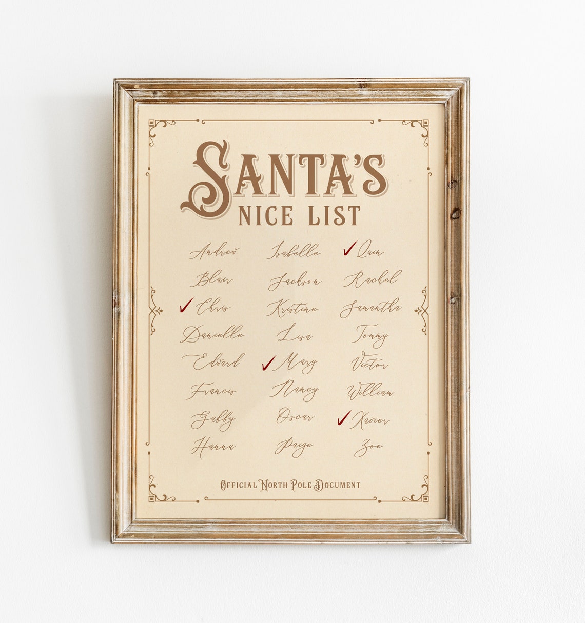 Custom Christmas Printable Santa's Nice List - Etsy Canada