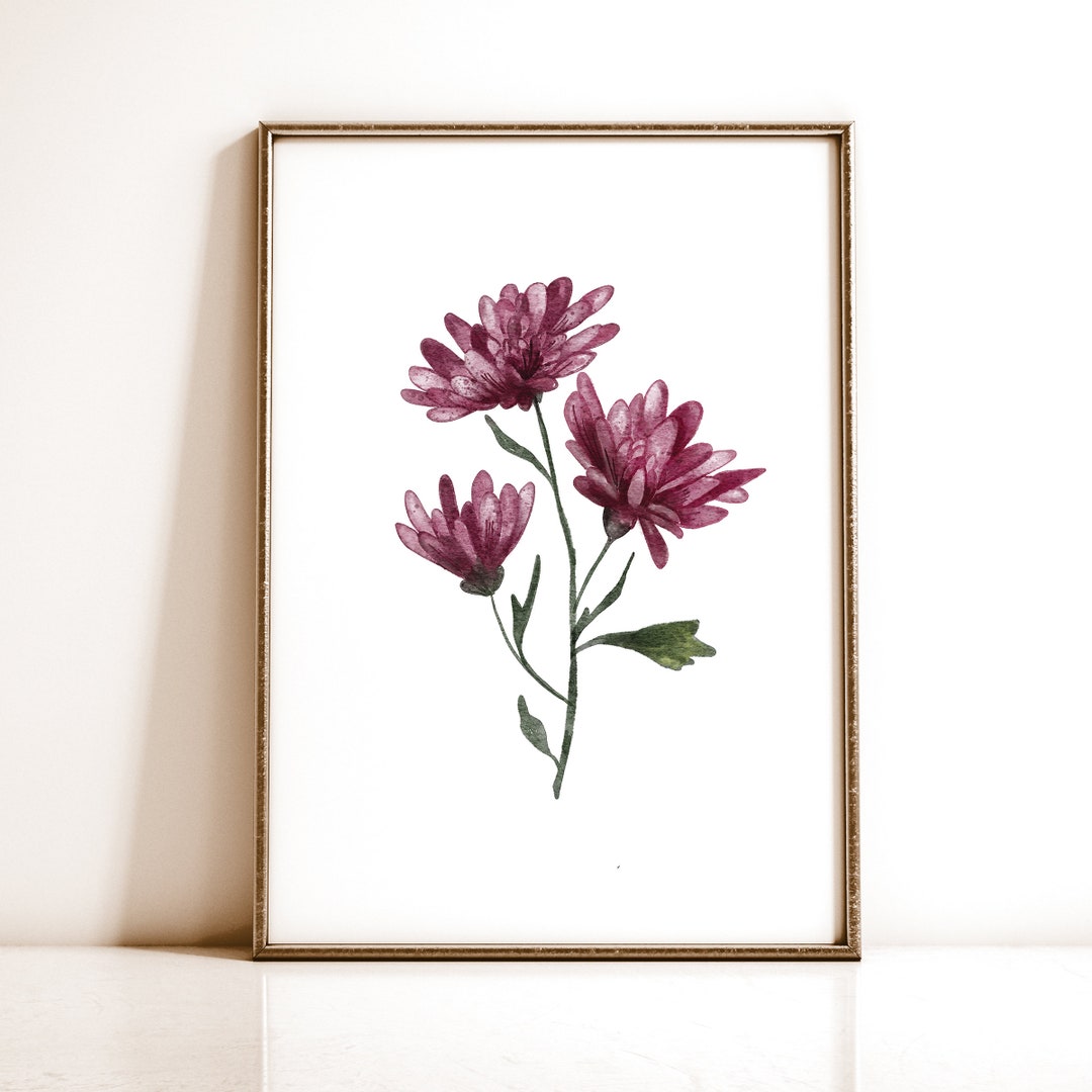 Floral Fall Decor, Fall Flower Print, Mums Printable Wall Art, Fall ...
