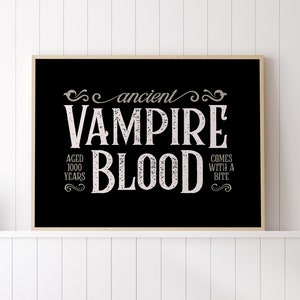 Vampire Blood Halloween Print, Printable Wall Art, Spooky Victorian ...