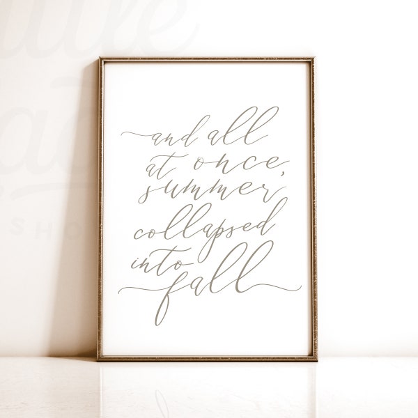 Fall Quote Print - Etsy