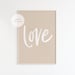 Love Print, PRINTABLE ART, Love Typography, Modern Print, Simple Print ...