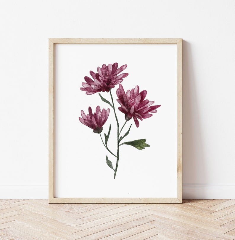 Floral Fall Decor, Fall Flower Print, Mums Printable Wall Art, Fall ...