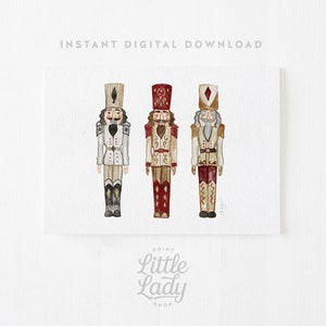 Vintage Nutcrackers Print, Christmas Printable Wall Art, Eclectic ...