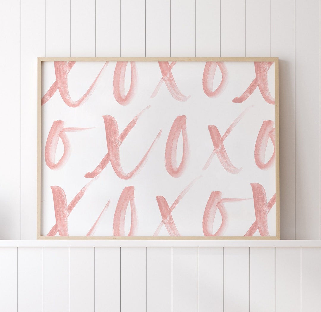 XOXO Print, Blush Pink Nursery Printable Wall Art, Valentines Day Print ...