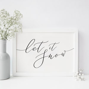 Let It Snow Print, Printable Art, Christmas Decor, Modern Christmas ...