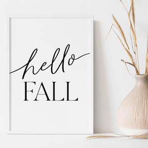Hello Fall Wall Art, Fall Printables, Farmhouse Style Decor, Country ...