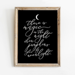 Magic in the Night Halloween Print, Halloween Printable Wall Art ...