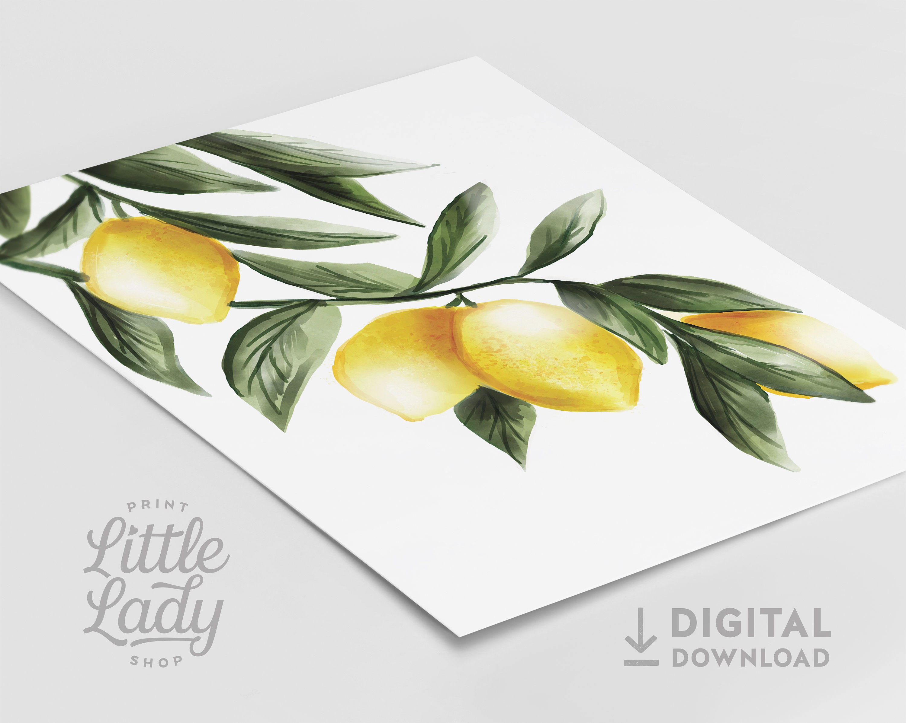 Lemon Print Kitchen Wall Art Printable Art Kitchen Decor - Etsy