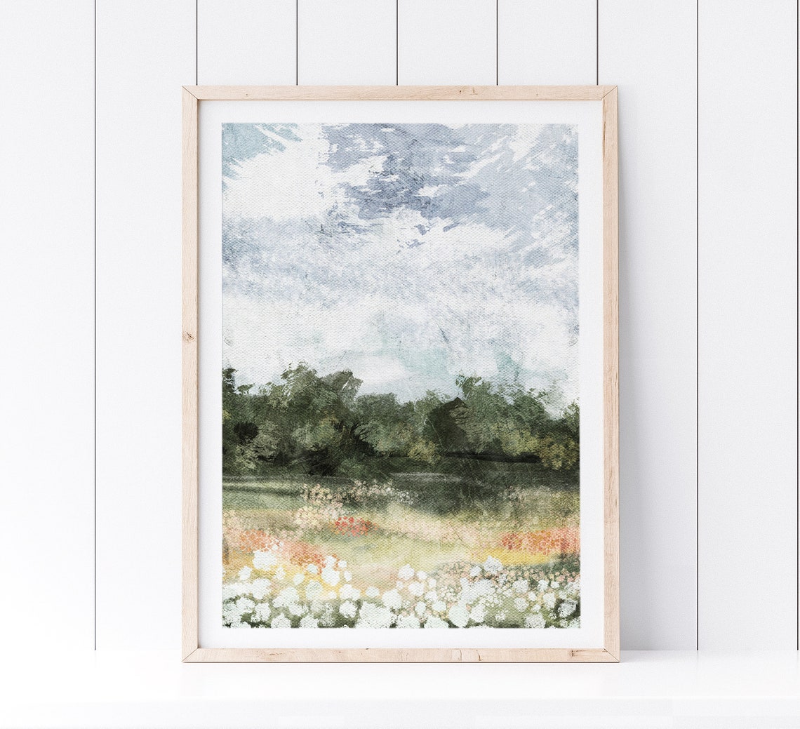 Summer Landscape Print Printable Wall Art Vintage Style - Etsy