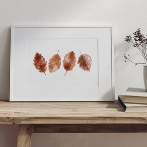 Fall Leaves Printable Art, Fall Decor, Fall Print, Rustic Print, Brown ...
