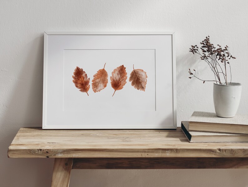Fall Leaves Printable Art Fall Decor Fall Print Rustic - Etsy