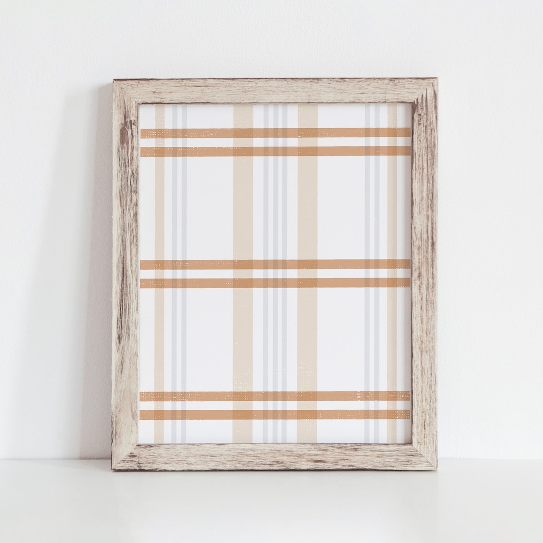 Orange Plaid Fall Print, Fall Printable Wall Art, Modern Farmhouse ...