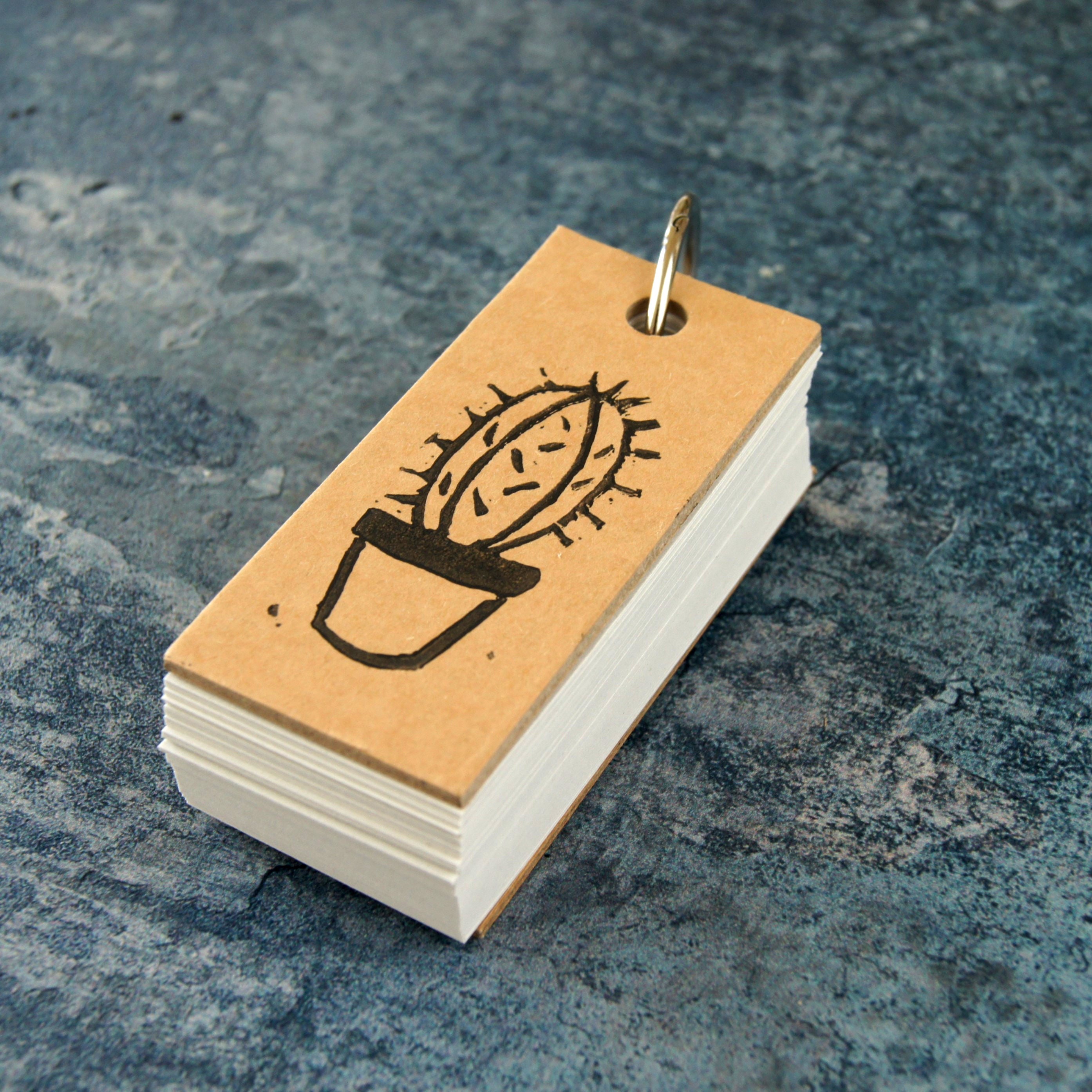 Mini cactus keyring notebook plant mom pocket notebook | Etsy