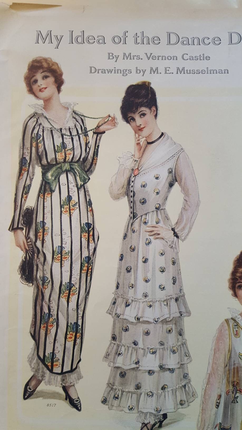 1908' Elegant Dancing Frocks Patterns Page From the Pictorial Review ...