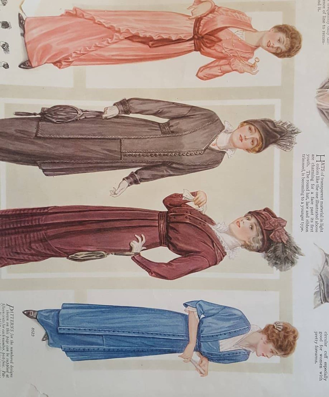 1908' Elegant Dancing Frocks Patterns Page From the Pictorial Review ...
